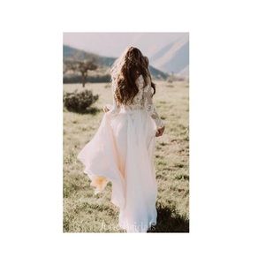 June Bridals | Dresses | June Bridals Gown 8 Bohemian Lace Long Sleeve ...